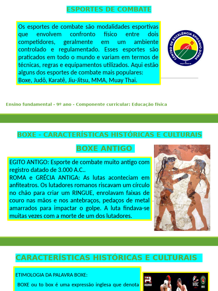 Boxe: História e Características | PDF | Esportes de combate | Esportes ...