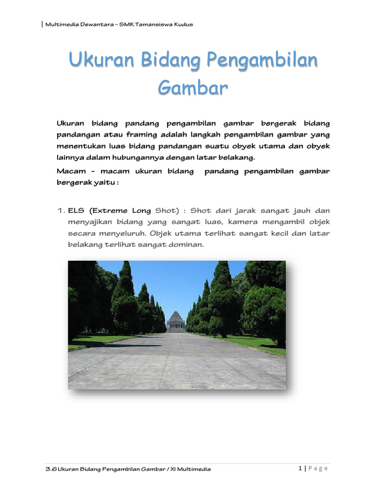 Ukuran Bidang Pengambilan Gambar | PDF