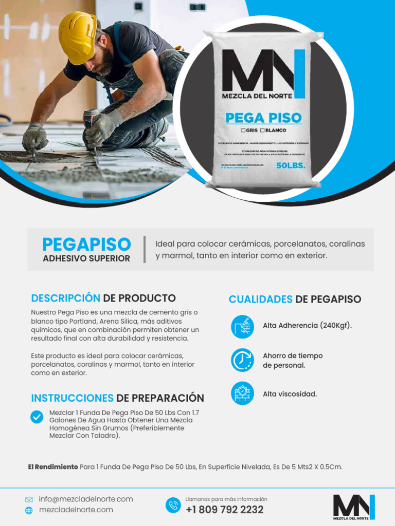 Pega Piso: Mezcla y Aplicación Eficaz | PDF