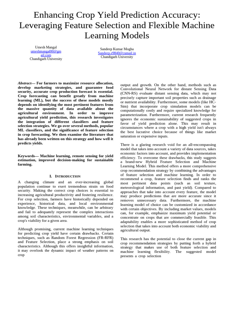 Agricultural Crop Prediction Using Machine Learning - Removed | PDF ...