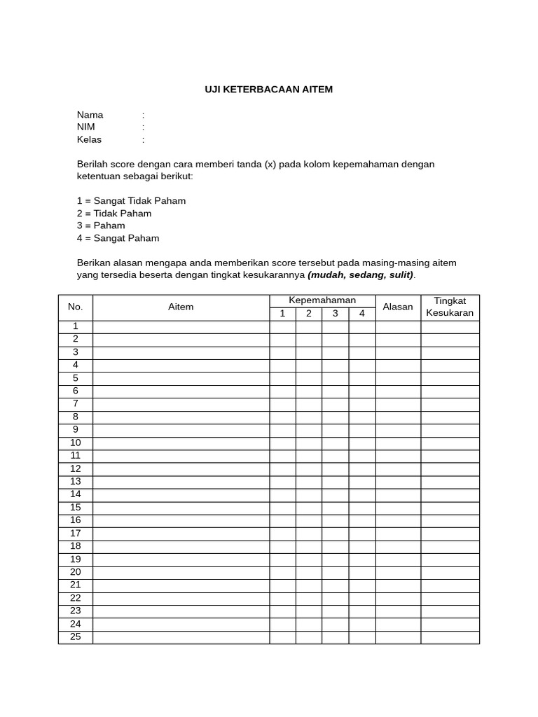 Uji Keterbacaan dan Waktu Responden | PDF