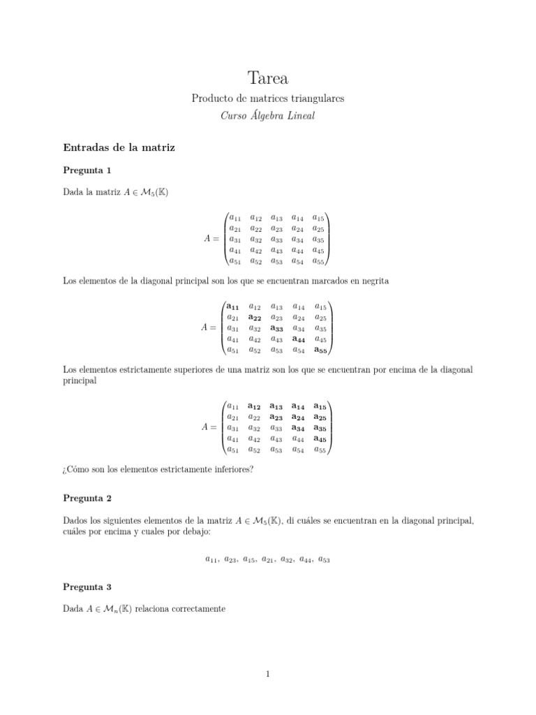 01-01-producto-matrices-triangulares | PDF | Matriz (Matemáticas ...