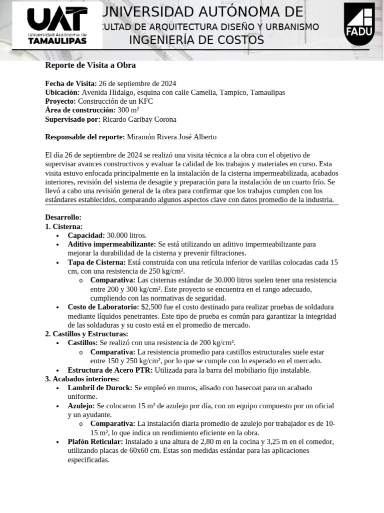 2do reporte de obra | PDF