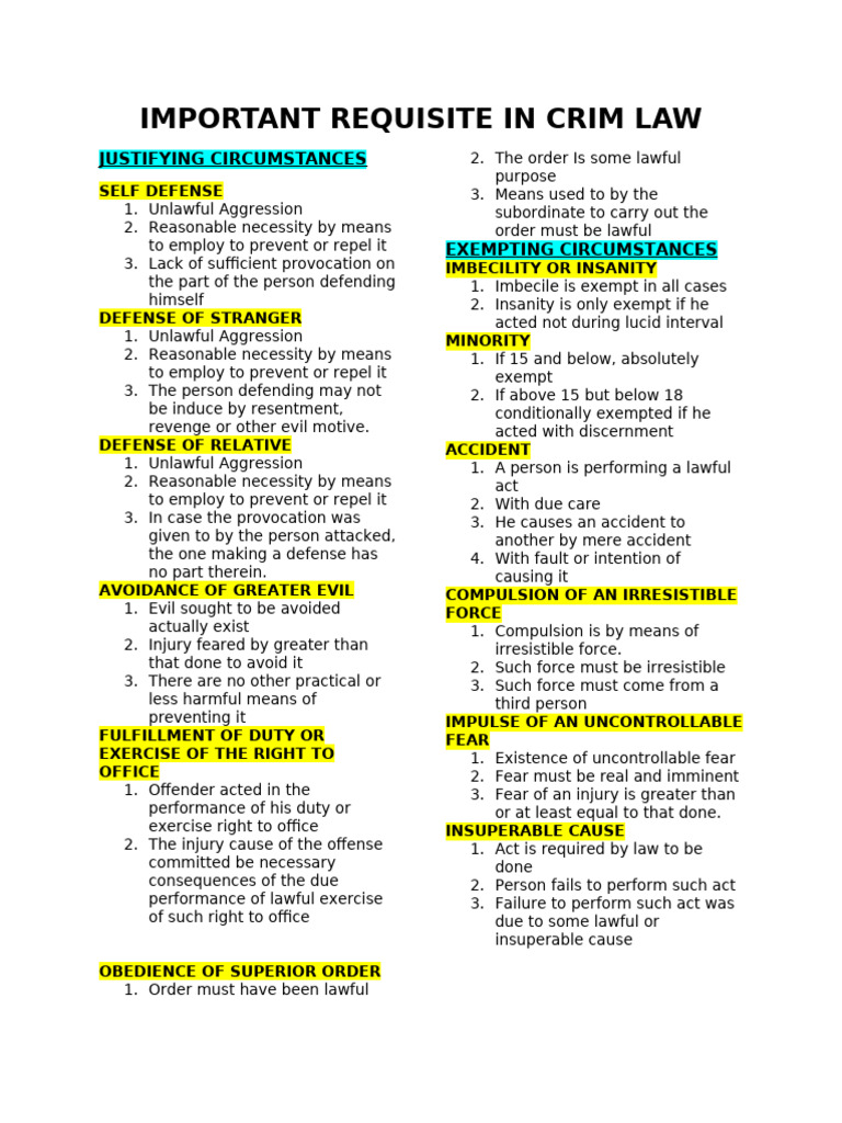 Important Requisite in Crim Law | PDF | Crimes | Crime & Violence