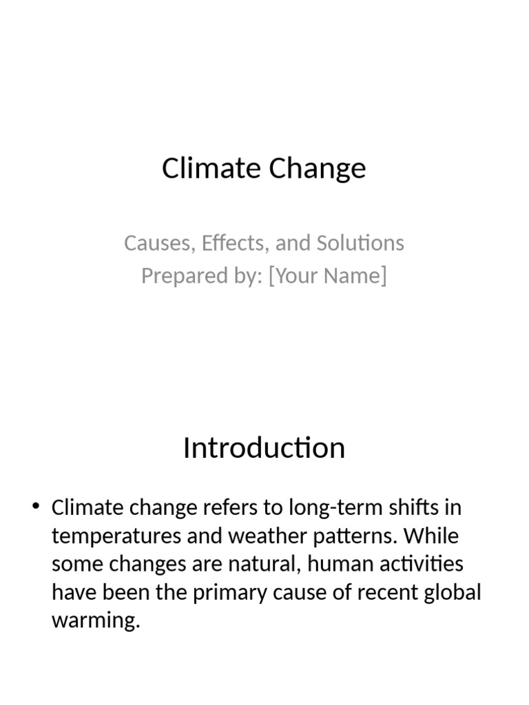 Climate Change Presentation | PDF