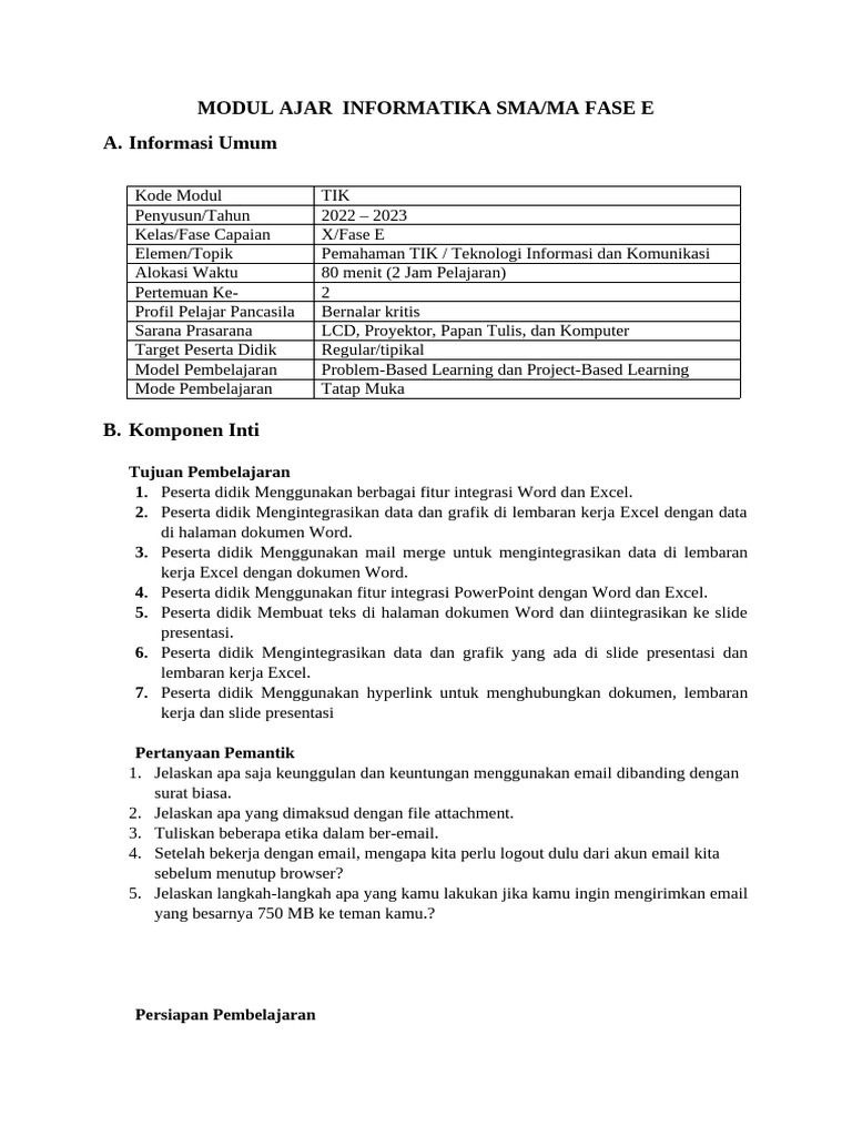Perangkat Modul Ajar Informatika_Bab 2 | PDF