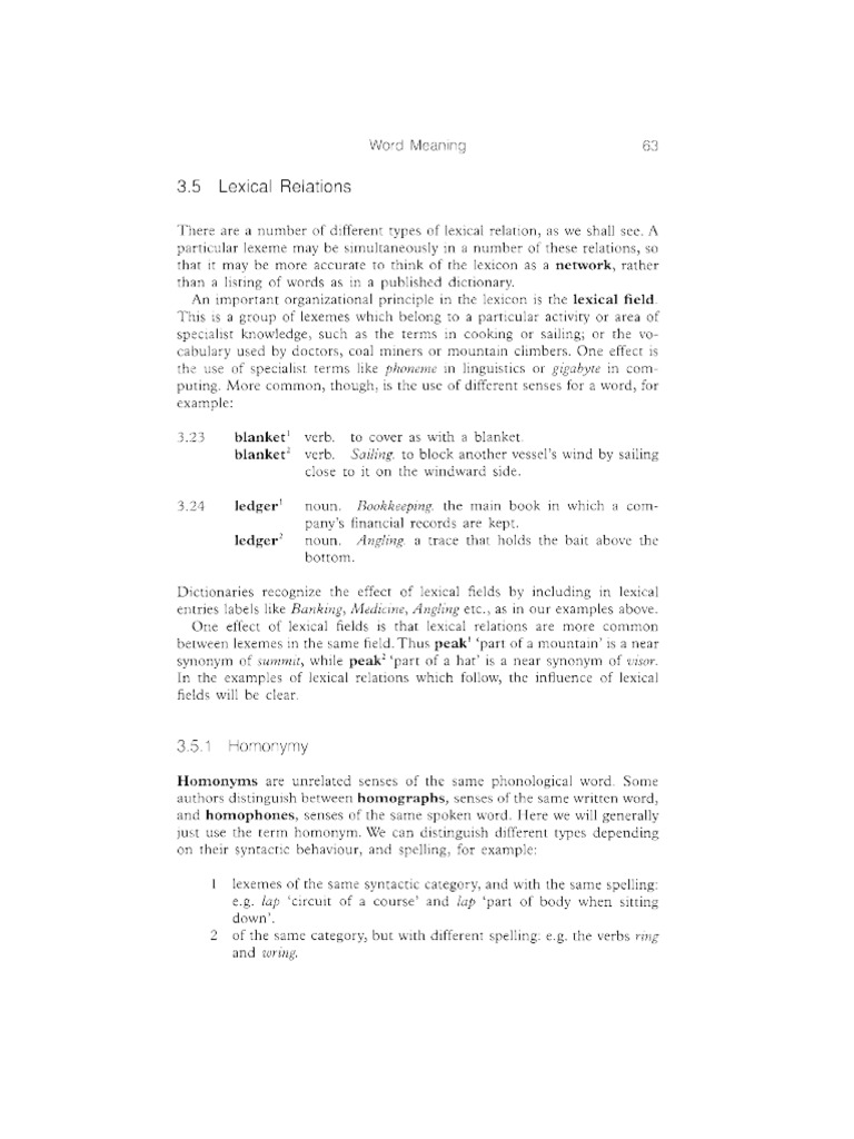 Lexical Relation | PDF