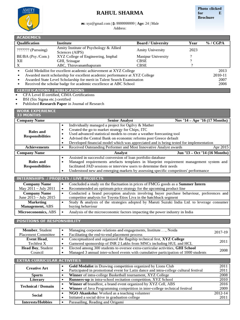 CV FORMAT | PDF | Business