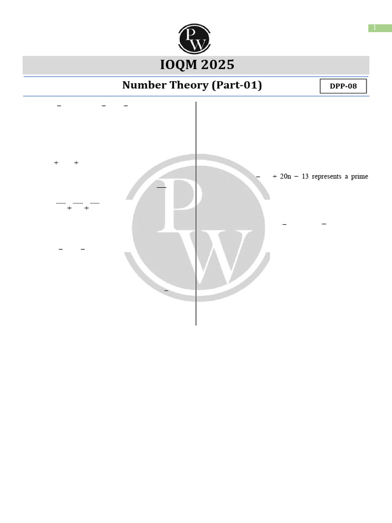 Math Olympiad Number Theory | PDF | Arithmetic | Ring Theory
