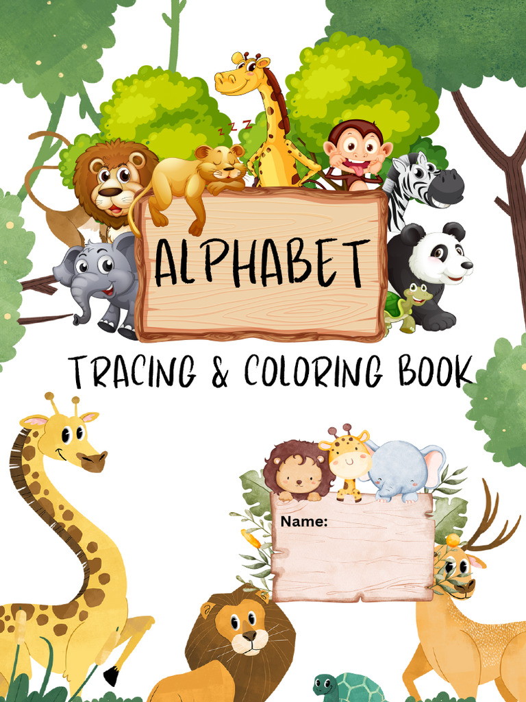 Premium Coloring Book With Alphabet Tracing Book (Learning Materials ...