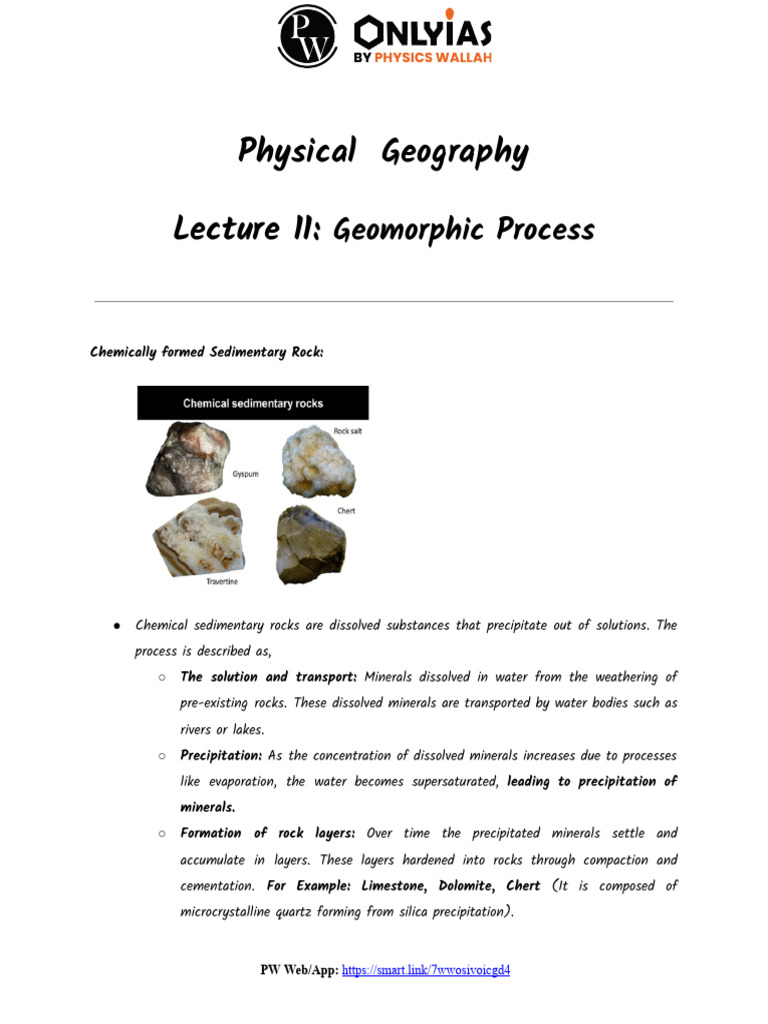 Geomorphic Process 11 - Daily Class Notes | PDF | Rock (Geology) | Nature