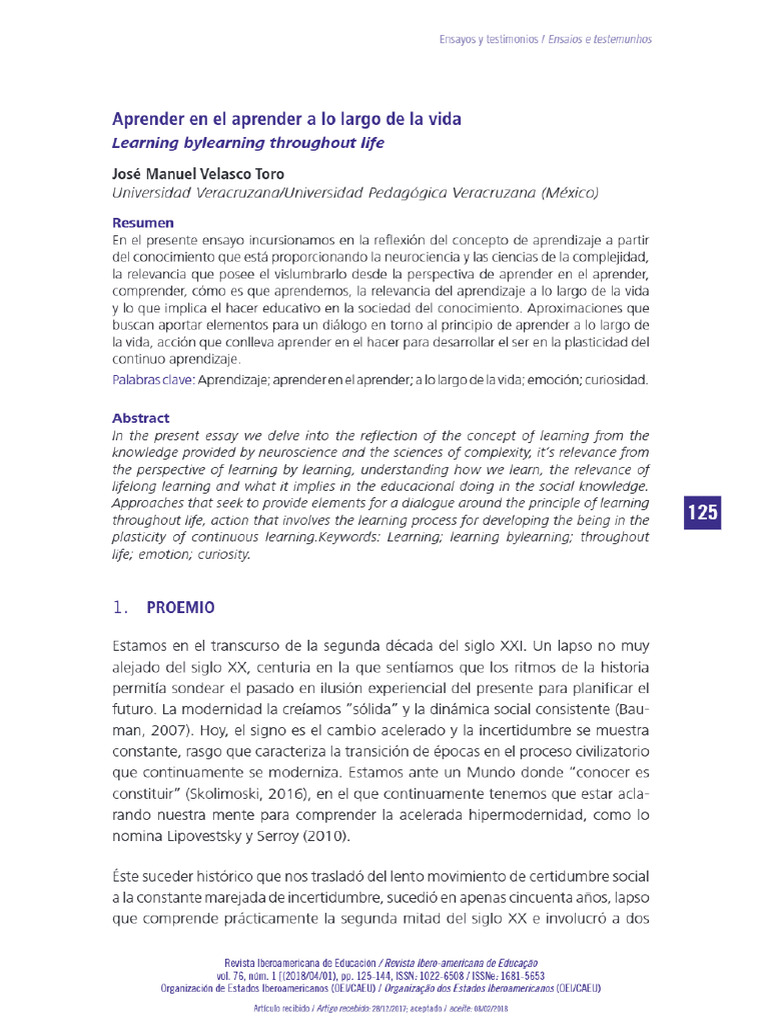 Aprender en El Aprender A Lo Largo de La Vida | PDF