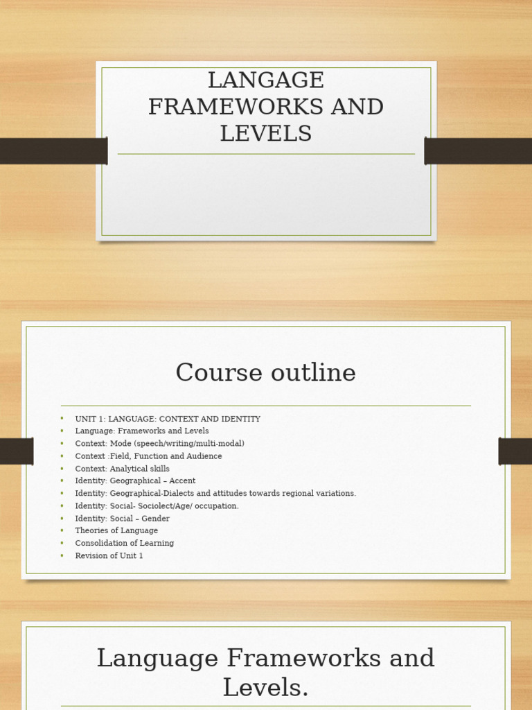 Langage Frameworks and Levels | PDF | Verb | Adjective