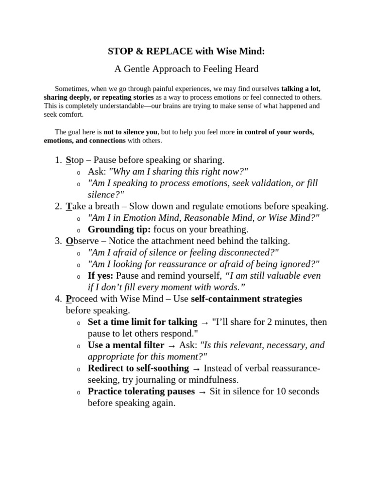 Control Your Sharing: Wise Mind Guide | PDF