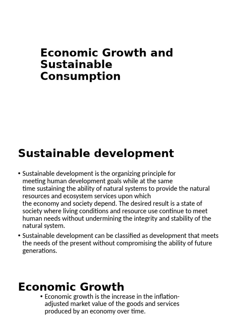 Sustainable Growth & Consumption | PDF