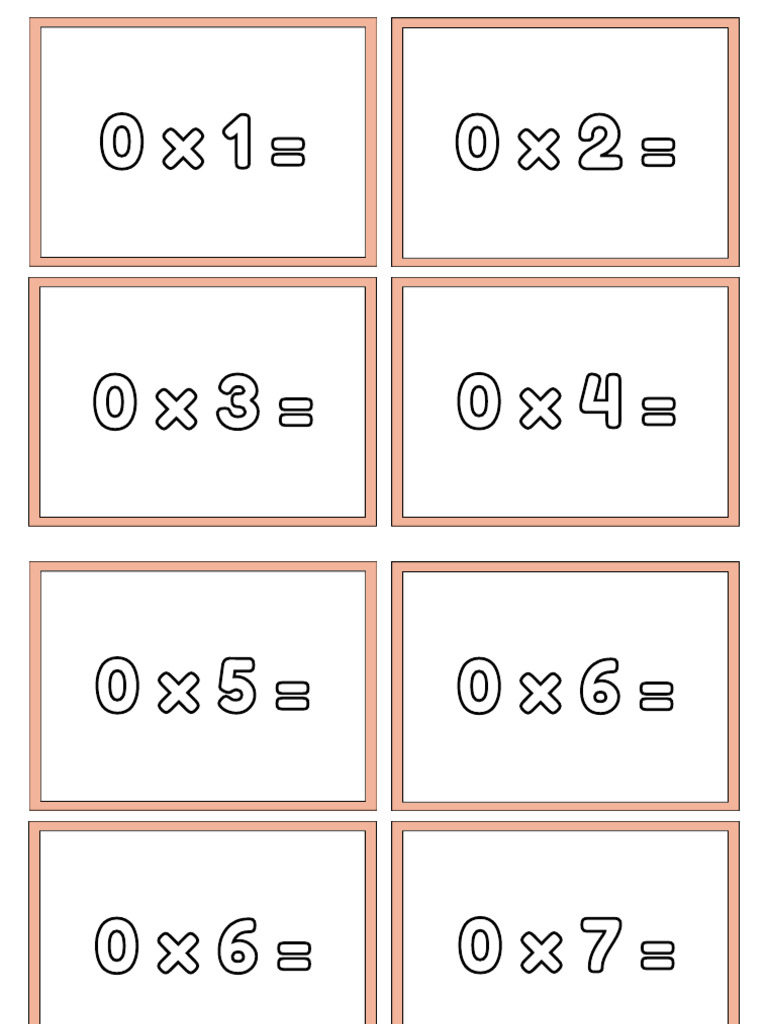 5x Times Tables Multiplication Flashcards | PDF