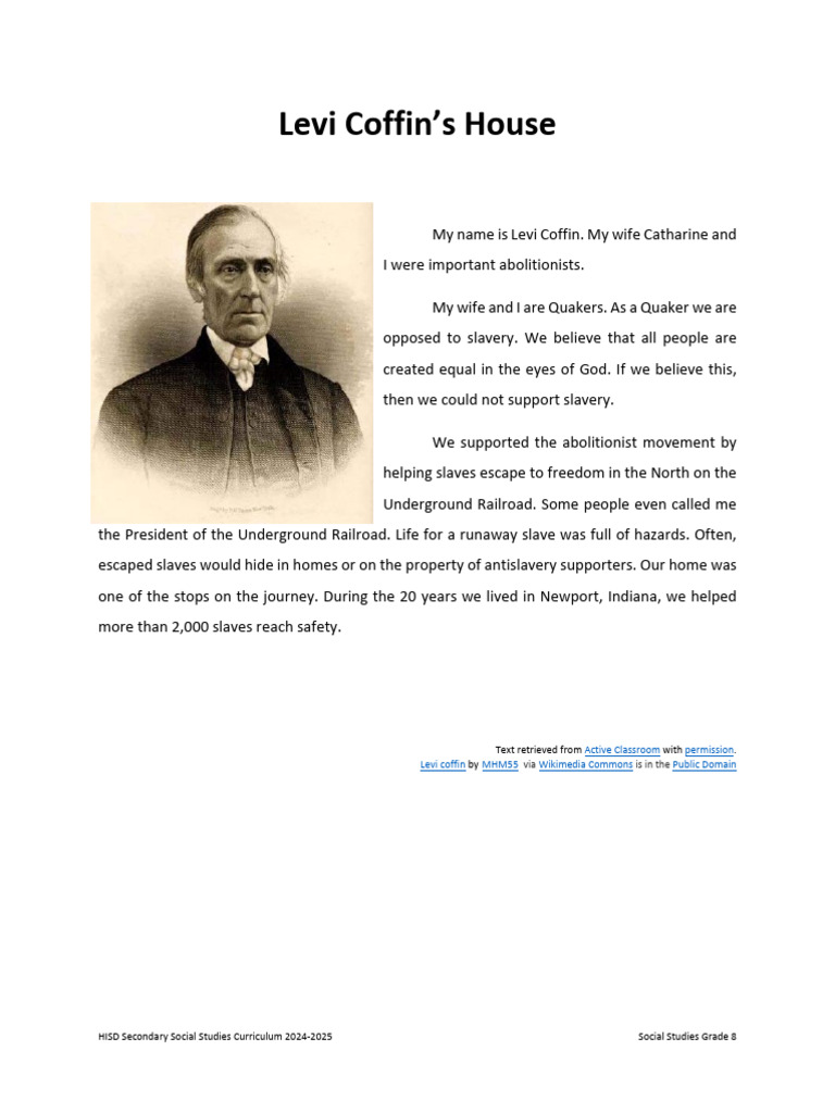 Abolitionist Movement Stations | PDF | Abolitionism In The United ...