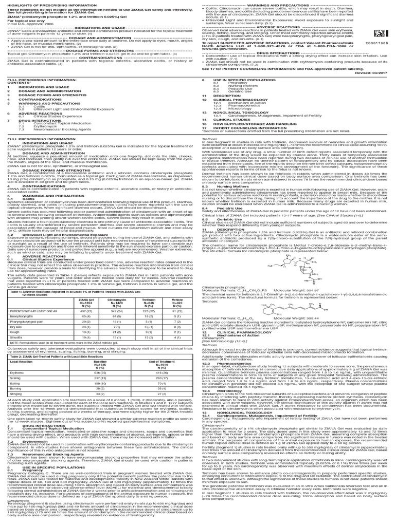 Clindamycin Tretinoin Prescribing Information | PDF | Topical ...