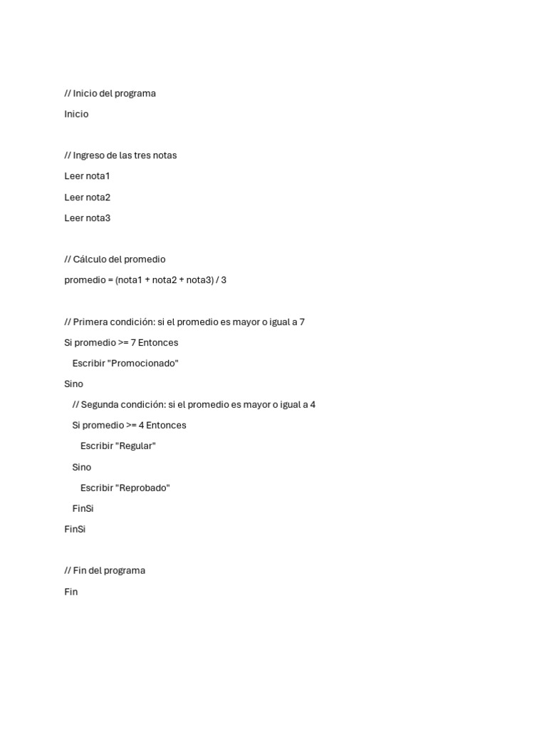 Pseudocodigo Ejer1 | PDF