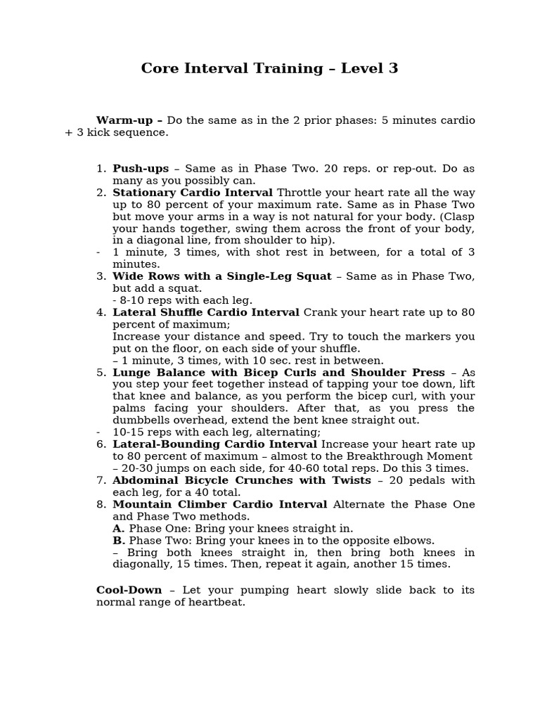 Core Interval Training | PDF