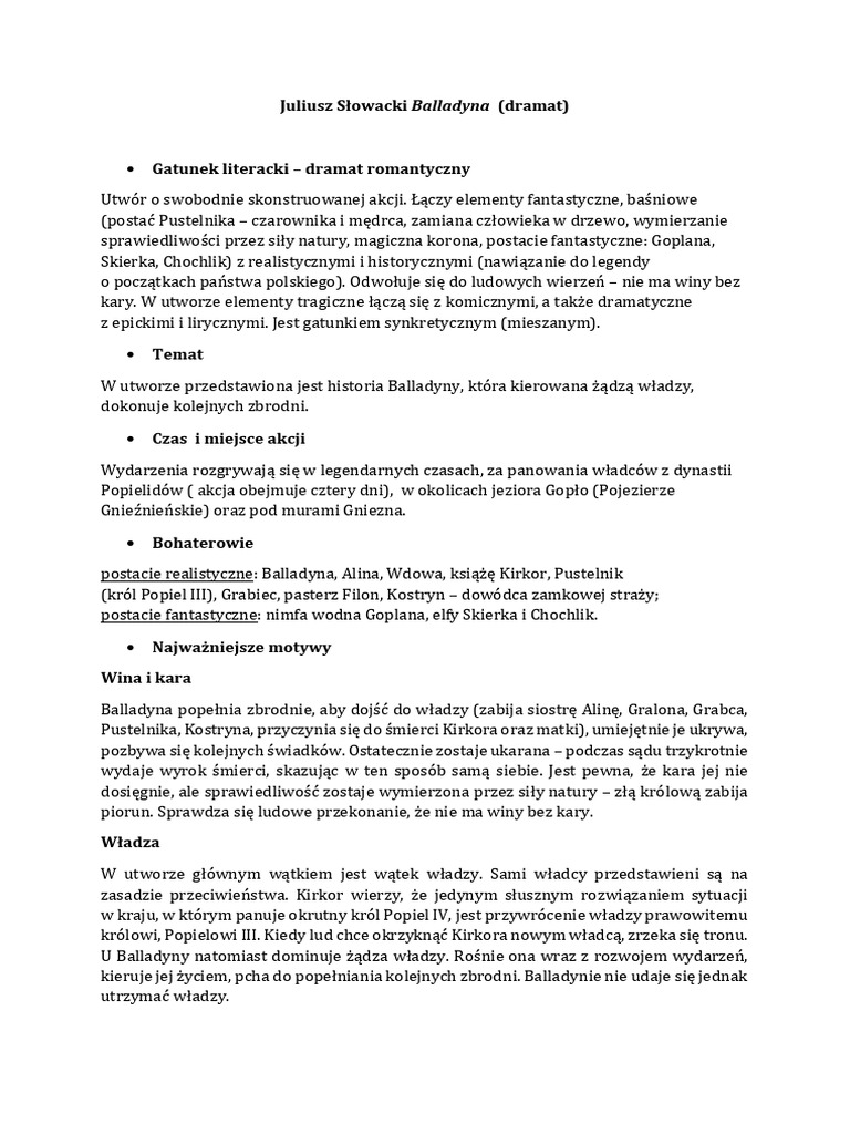 Balladyna (1) | PDF