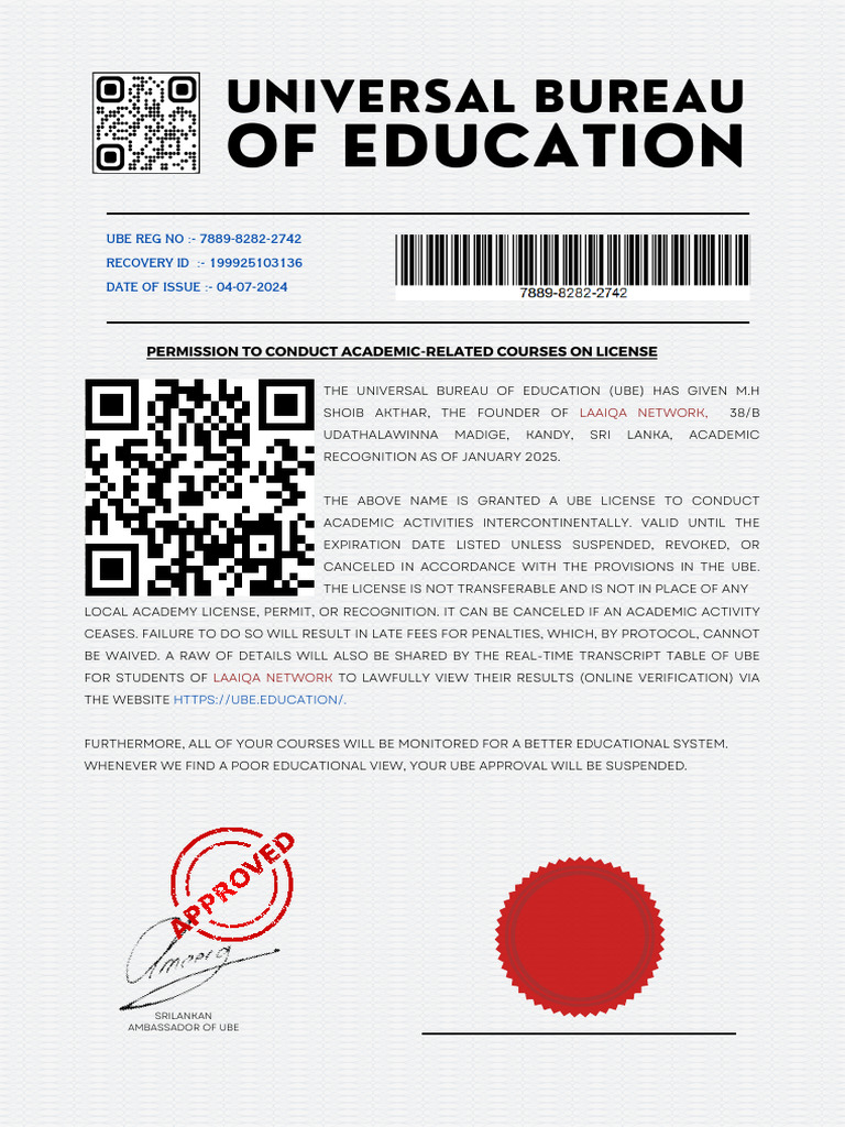 LAAIQA Universal Bureau of Education | PDF