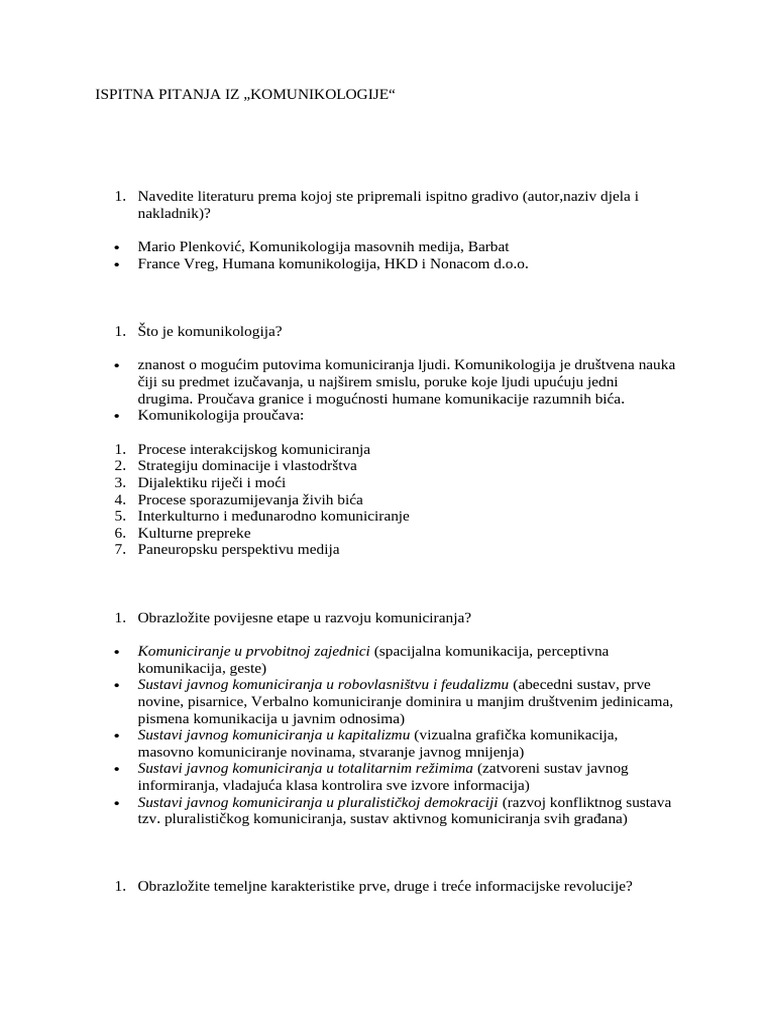 ISPITNA PITANJA IZ Kom | PDF