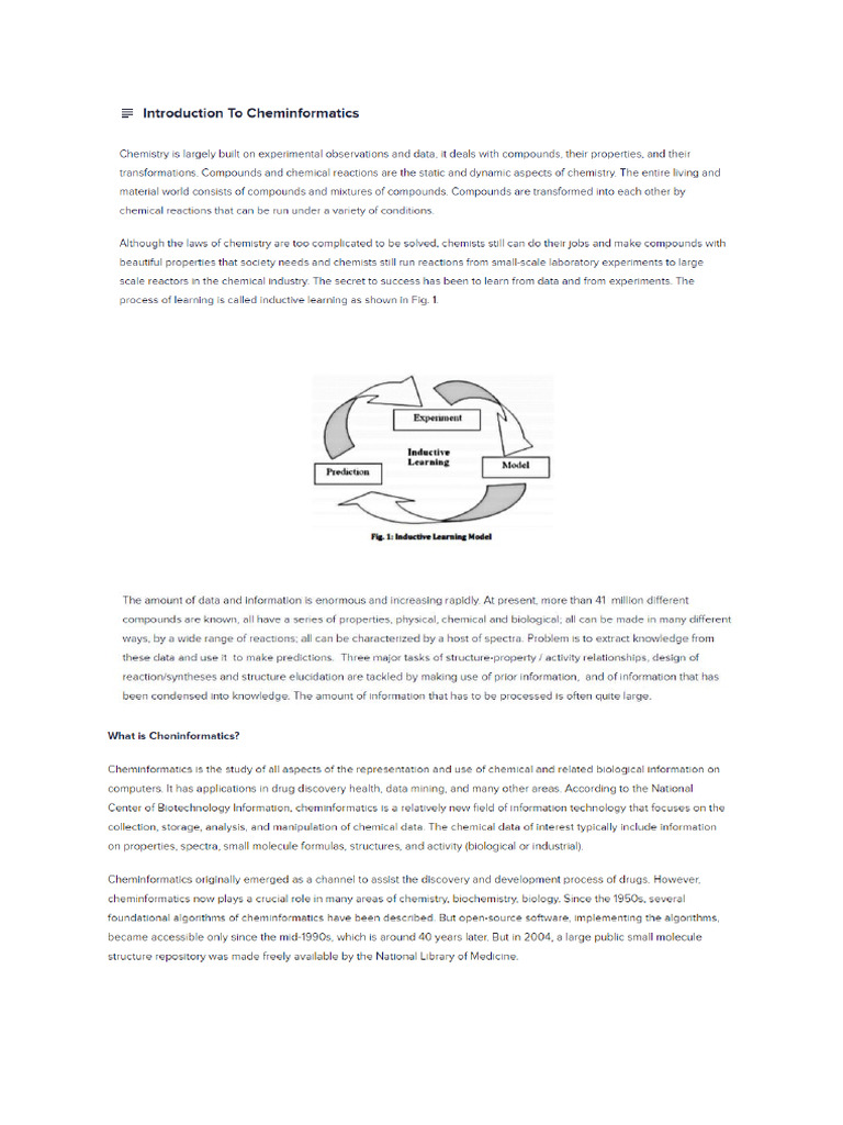 Cheminformatics History Pdf