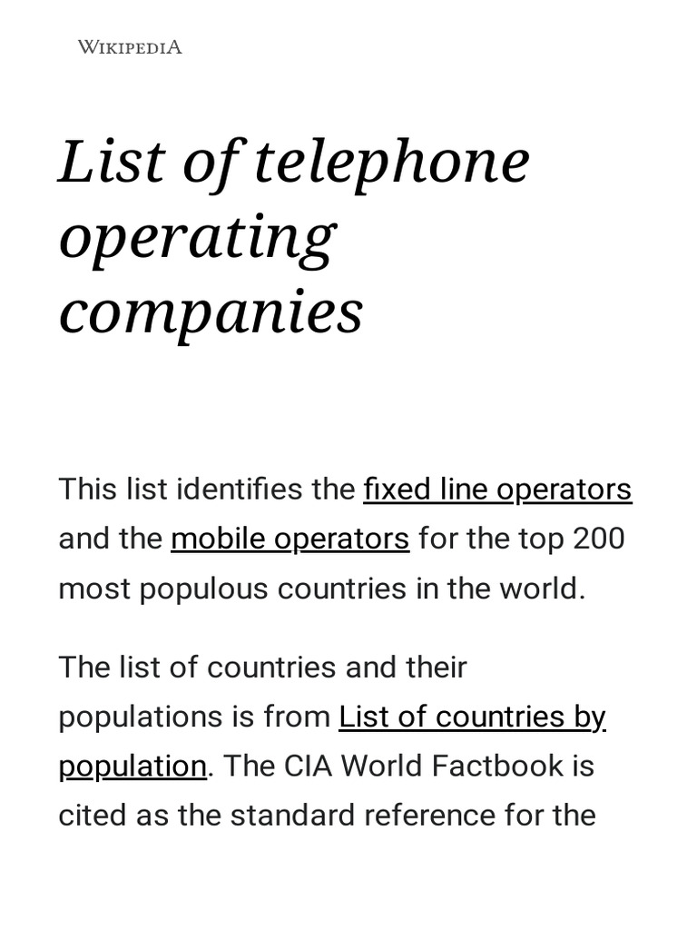Top Telecom Companies by Revenue | PDF | Sprint Corporation ...