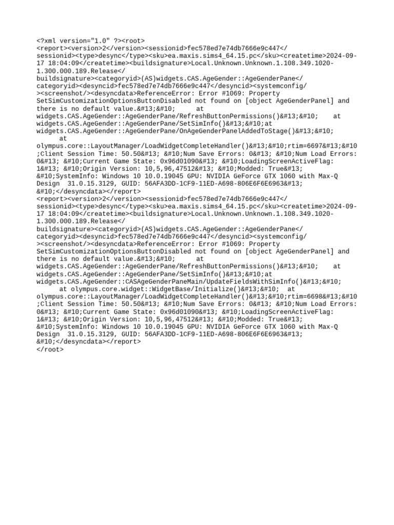 Sims 4 Desync Error Report | PDF | Ibm Pc Compatibles | Computer Hardware