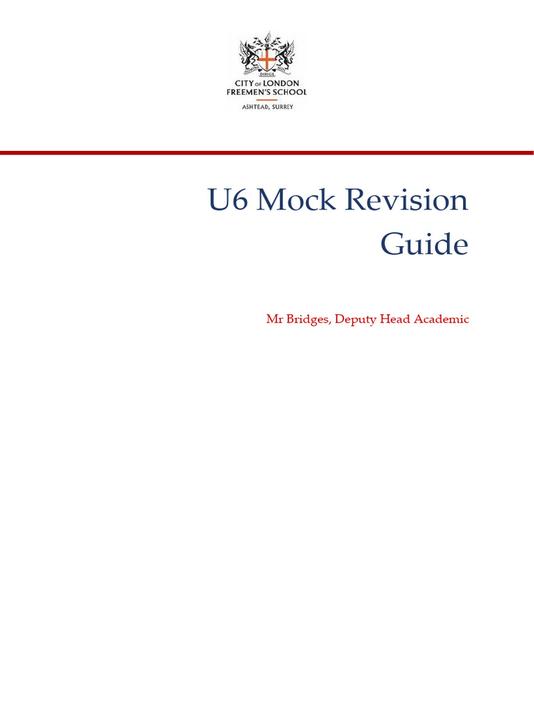 Year 13 Mock Revision Booklet - 2024-25 | PDF