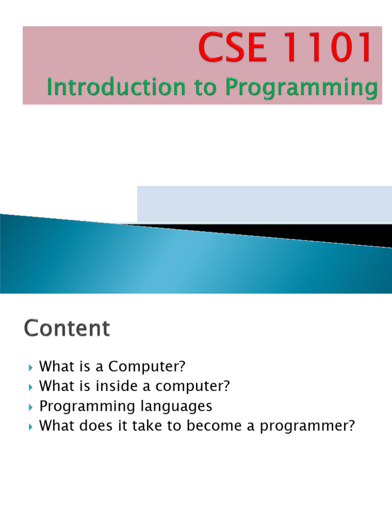 Mylecture 01 C Introduction | PDF | Operating System | Random Access Memory