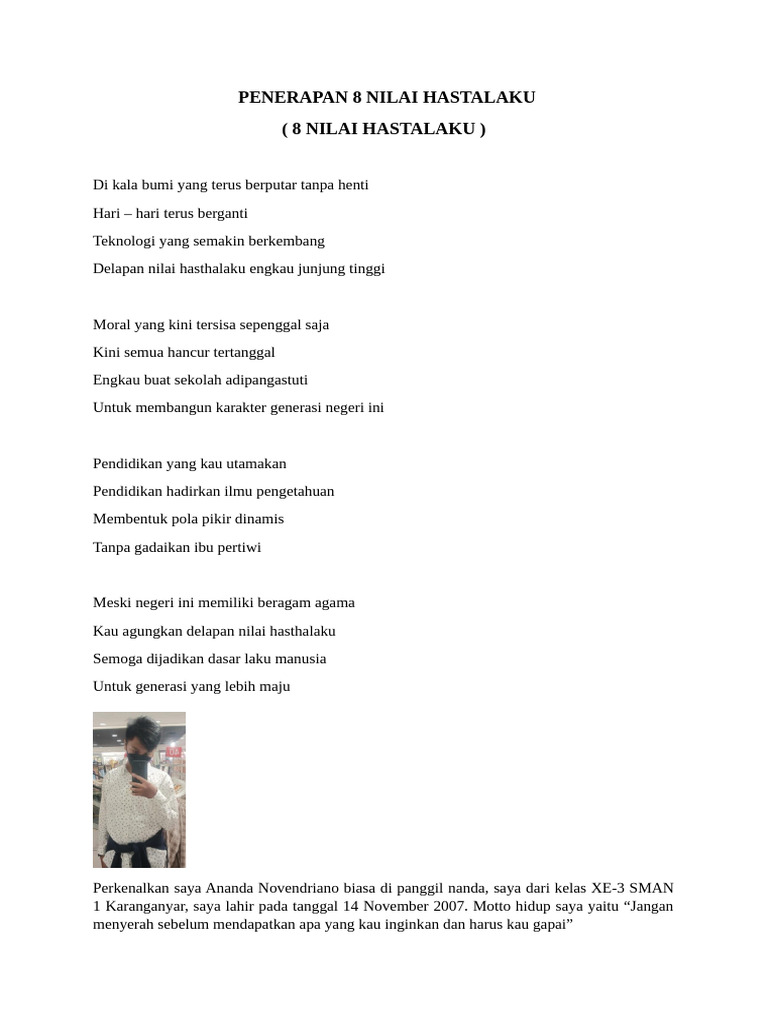 8 Nilai Hasthalaku untuk Generasi Maju | PDF