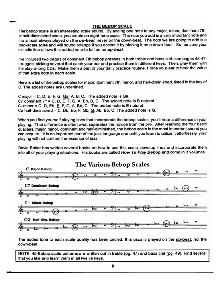 Beb Bop Scales | PDF