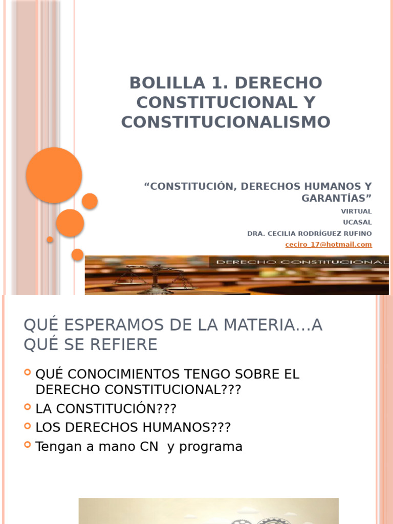 BOLILLA 1 - 2023 - Escribanía | PDF | Constitución | Derechos humanos