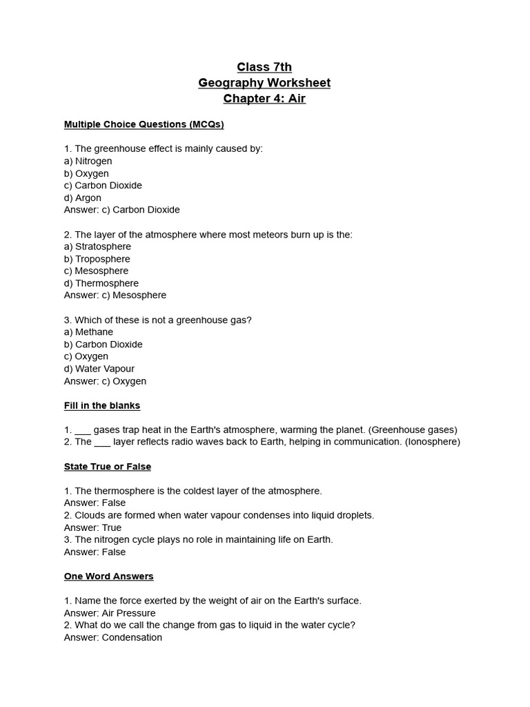 Ch 4 Air | PDF | Atmosphere Of Earth | Atmosphere