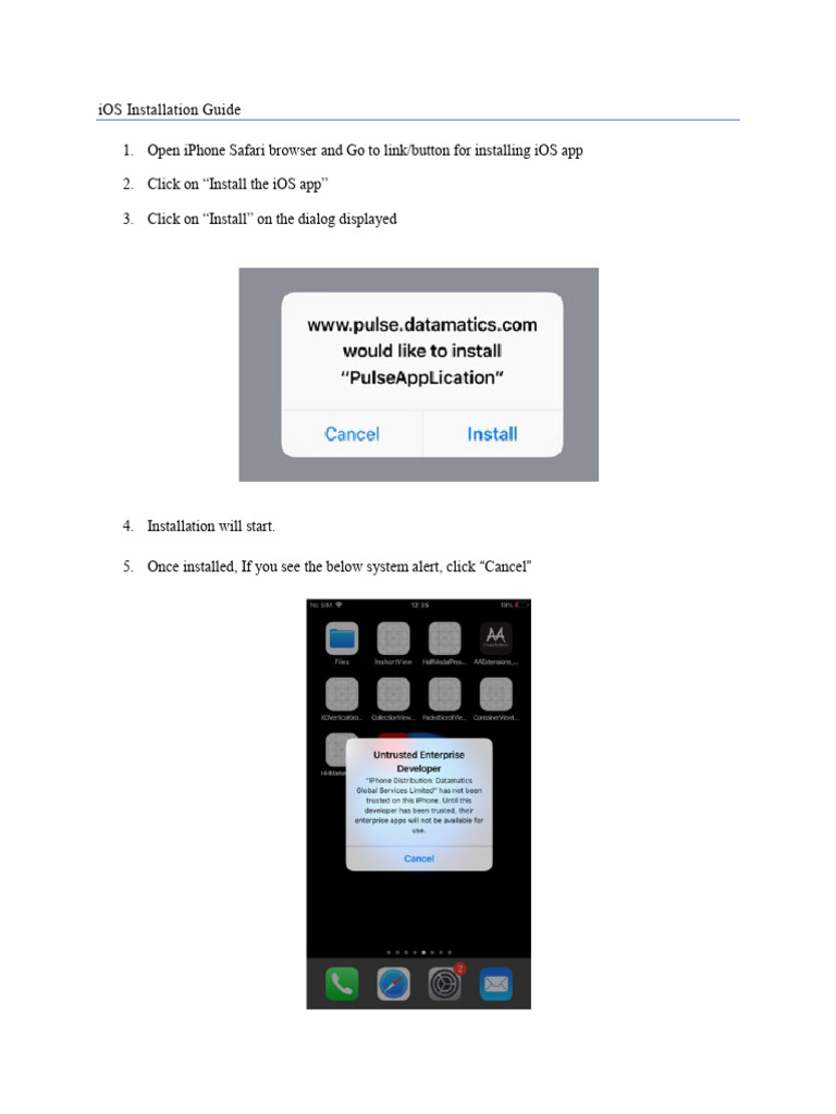 Pulse IOS Installation Guide | PDF