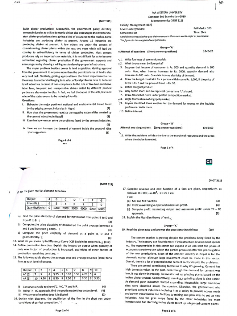 bba first sem paper | PDF
