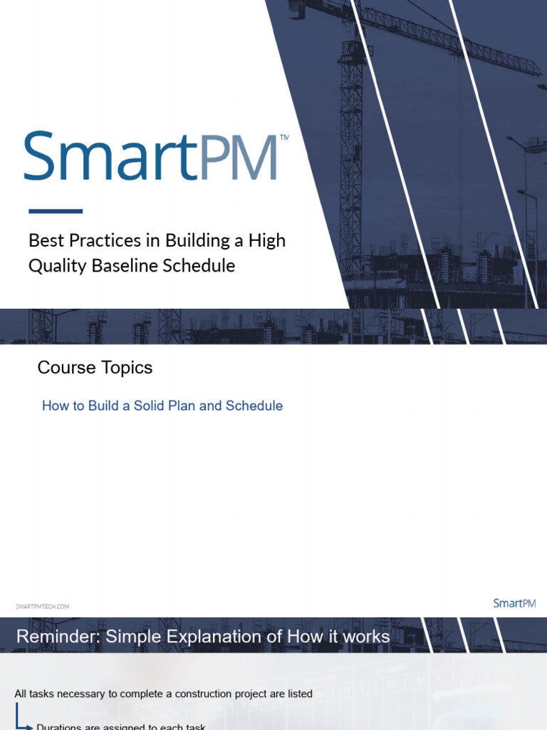 SmartPM Academy - Building A Quality Baseline Schedule | PDF ...