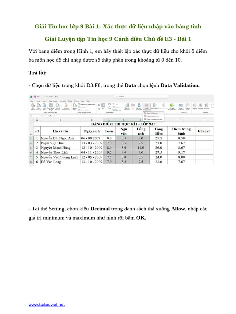 12. Xac-thuc-du-lieu-nhap-vao-bang-tinh | PDF