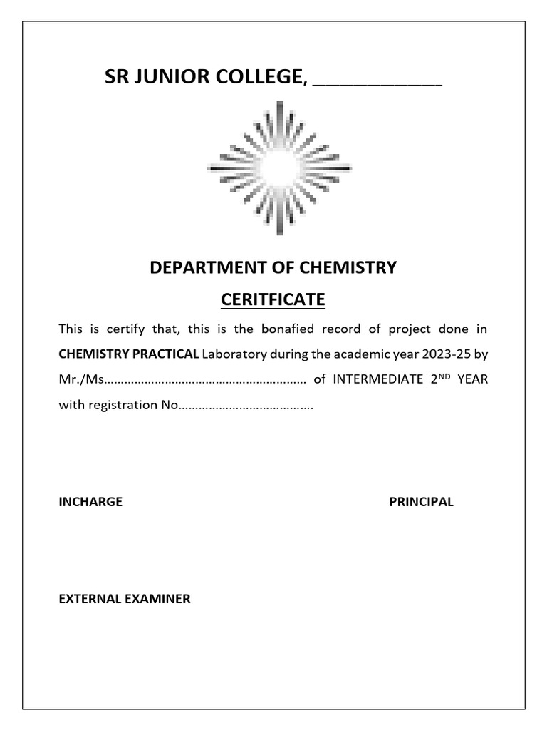 Chemistry Certificate | PDF