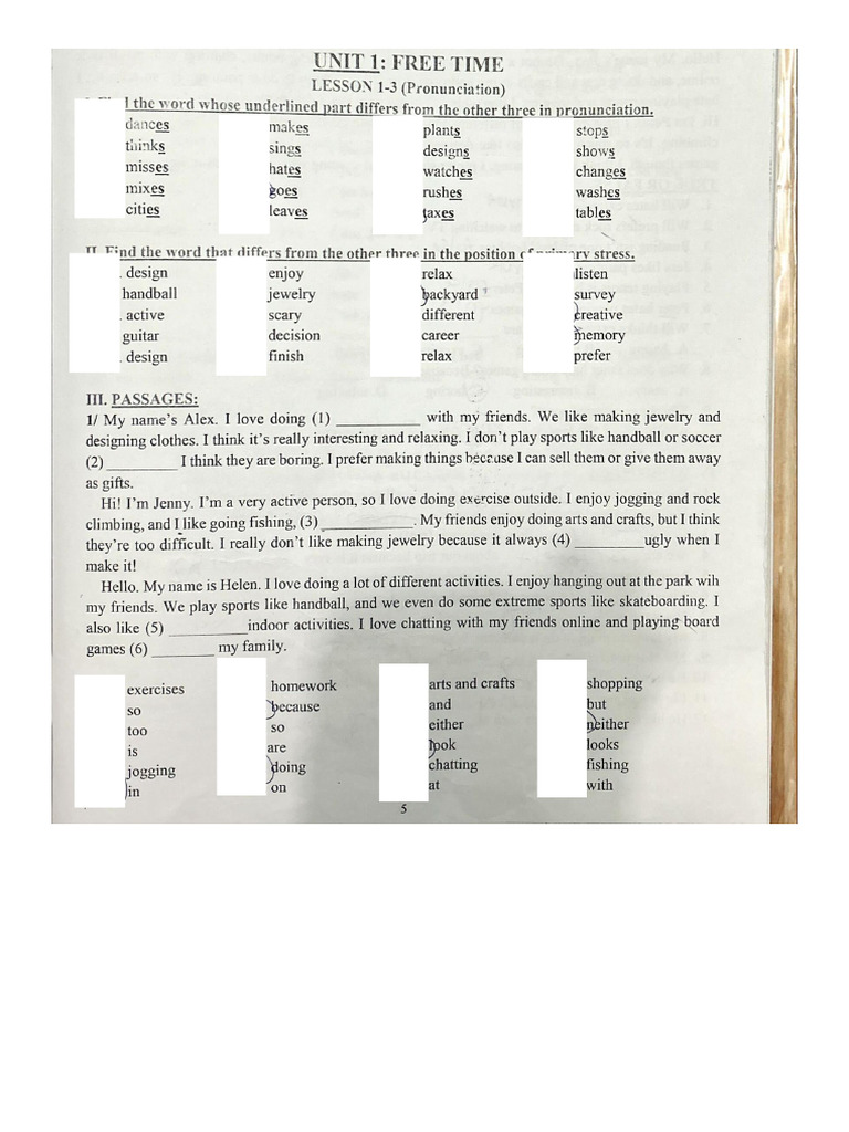 ĐỀ UNIT 1 student | PDF