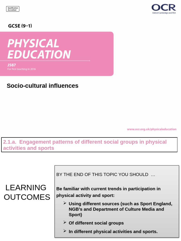 2.1.a Socio Cultural Influences | PDF | Sports | Disability