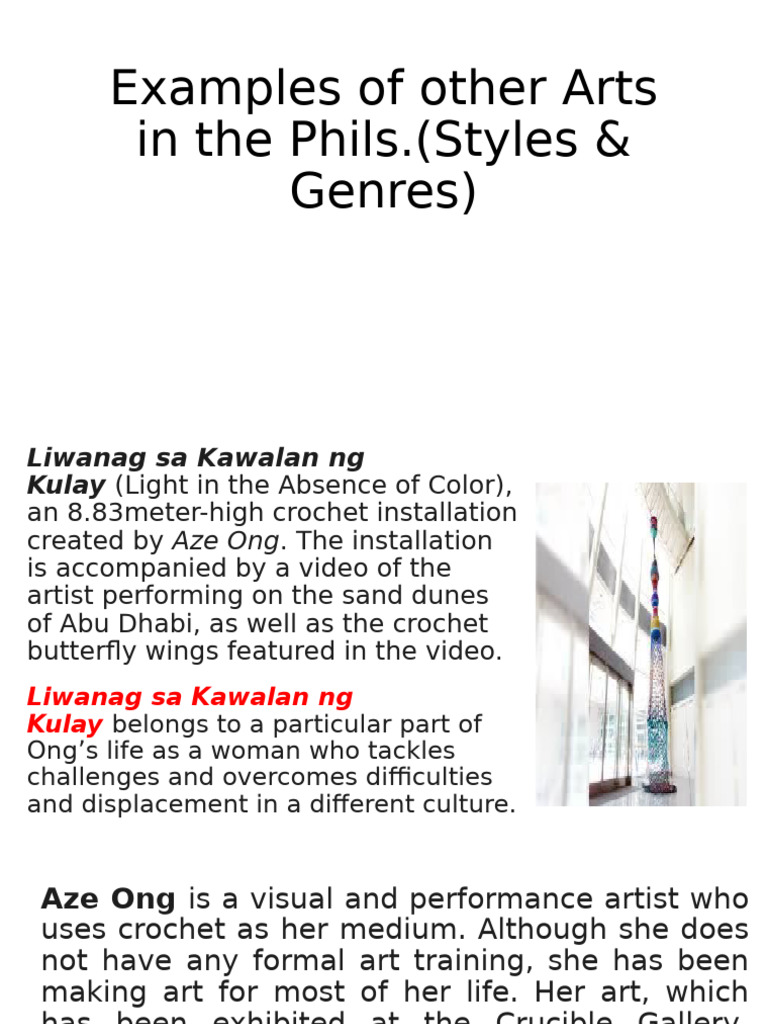Philippine Art Styles and Genres Overview | PDF | The Arts