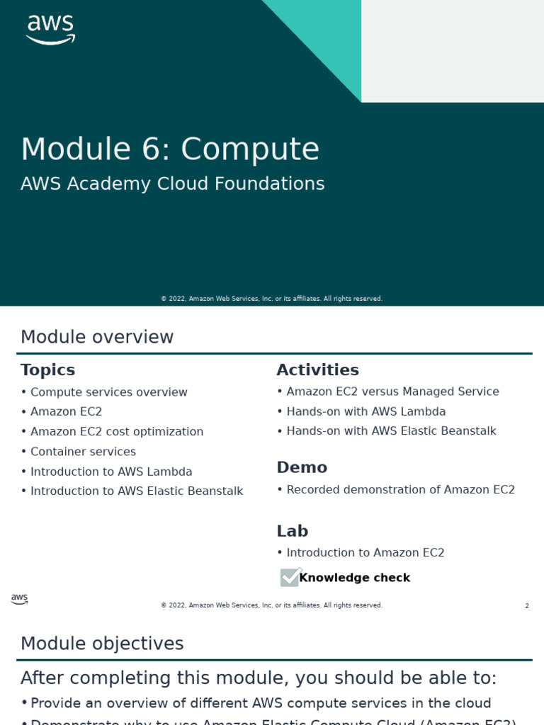 AcademyCloudFoundations Module 06 | PDF | Amazon Web Services | Computer Science