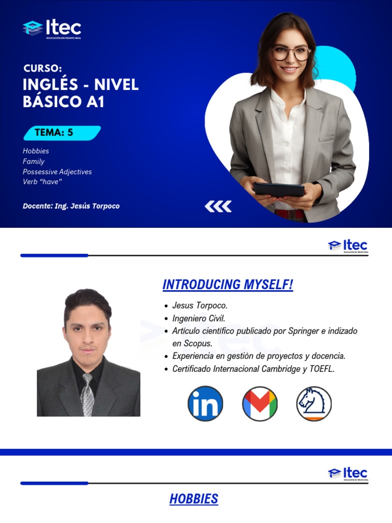 Hobbies Family Possessive Adjectives Verb "Have" | PDF | Hobbies