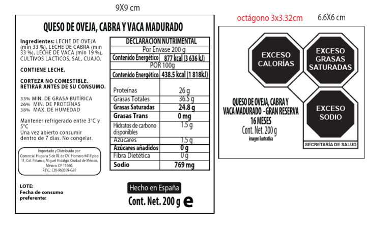 QUESO DE OVEJA, CABRA Y VACA MADURADO - Cinco Lanzas Reserva 16 1 | PDF ...