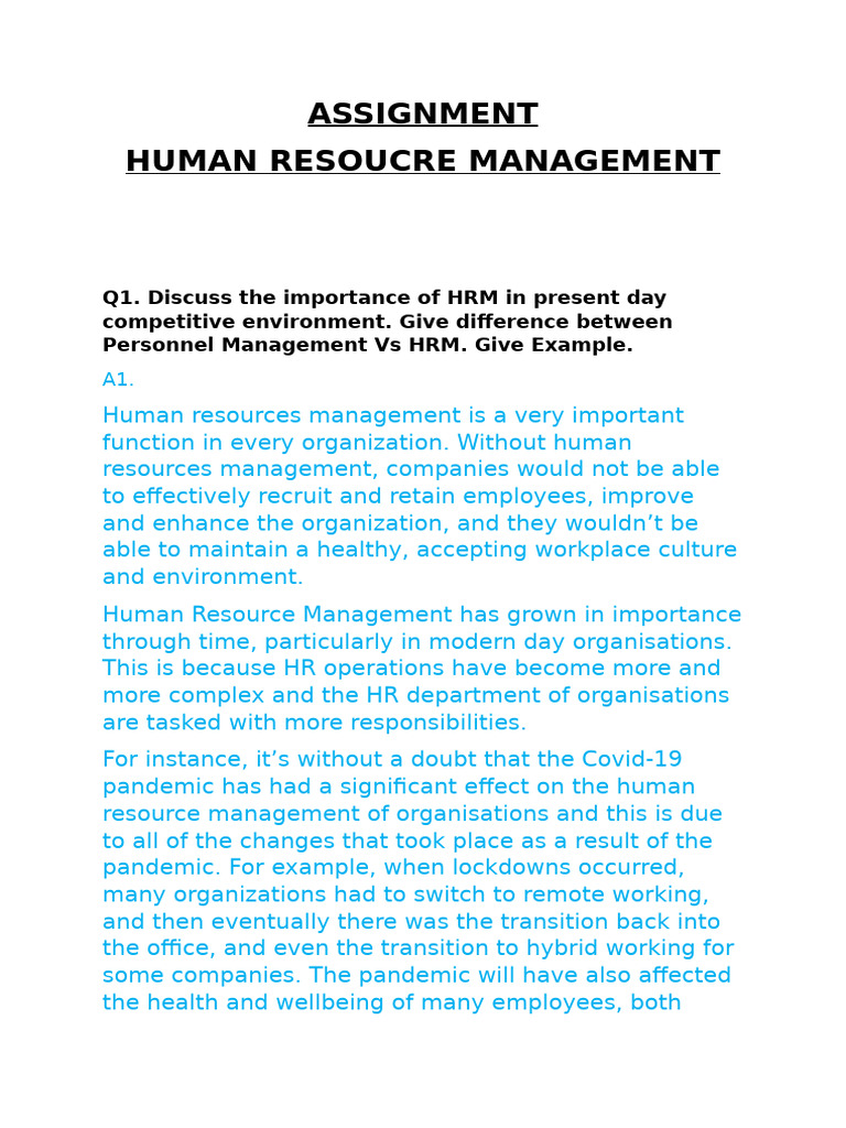 ASSIGNMENT HRM BY PRATHAM JINDAL BBA Shift 1 | PDF | Empowerment ...