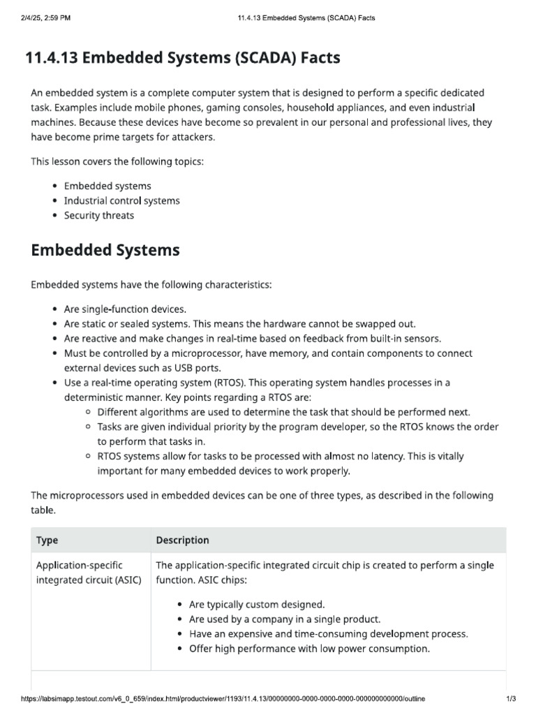 11.4.13 Embedded Systems (SCADA) Facts | PDF