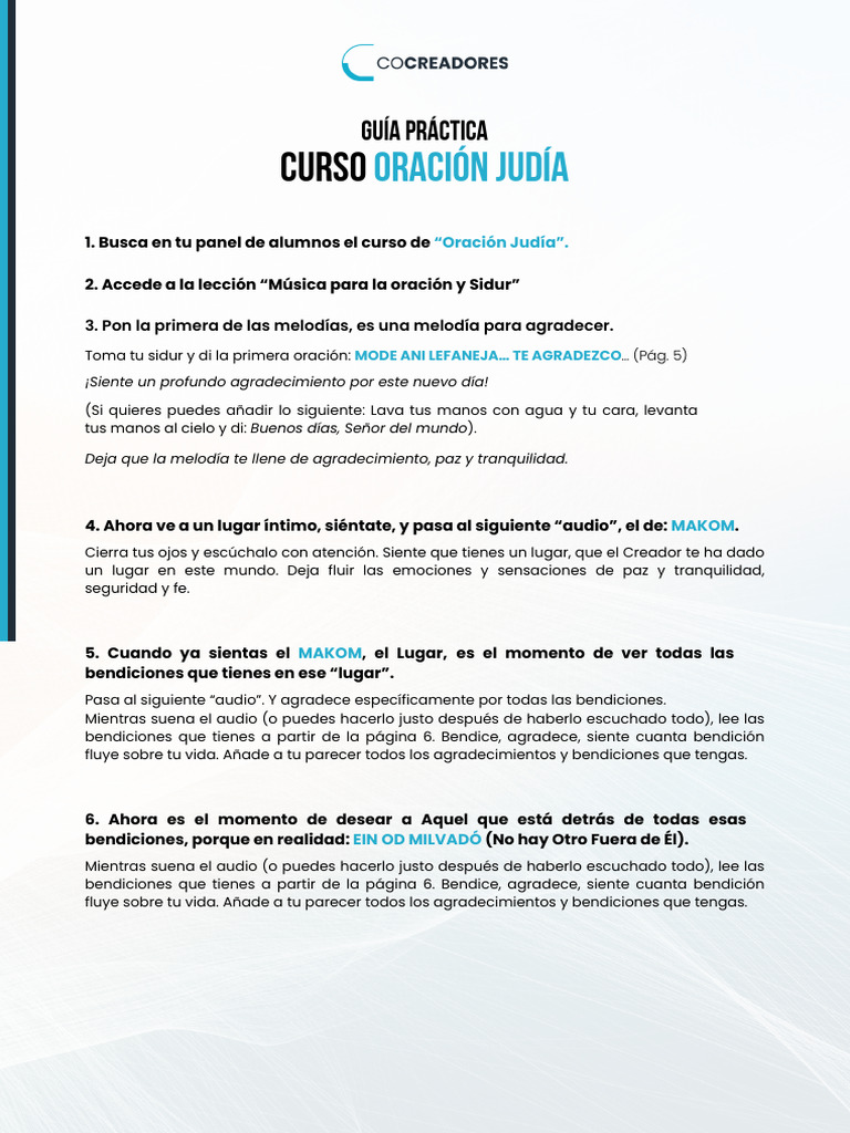 Guía Práctica para la Oración Judía | PDF | Oración | Salmos